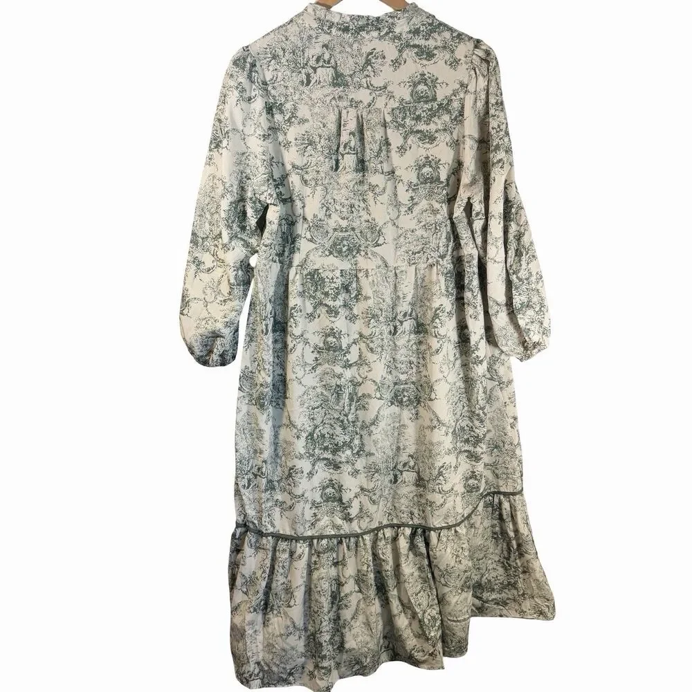 Umgee | Dresses | Umgee Tiered Midi Dress Size L Forest Fairy Green ...